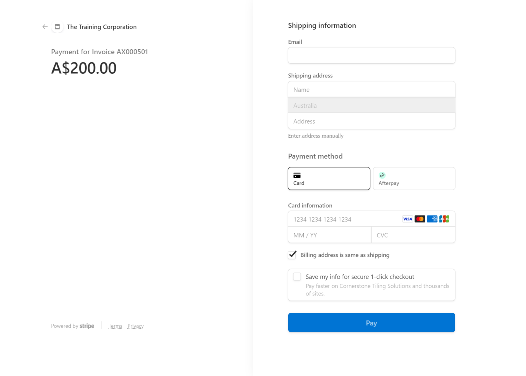 Stripe Integration – aXcelerate Support